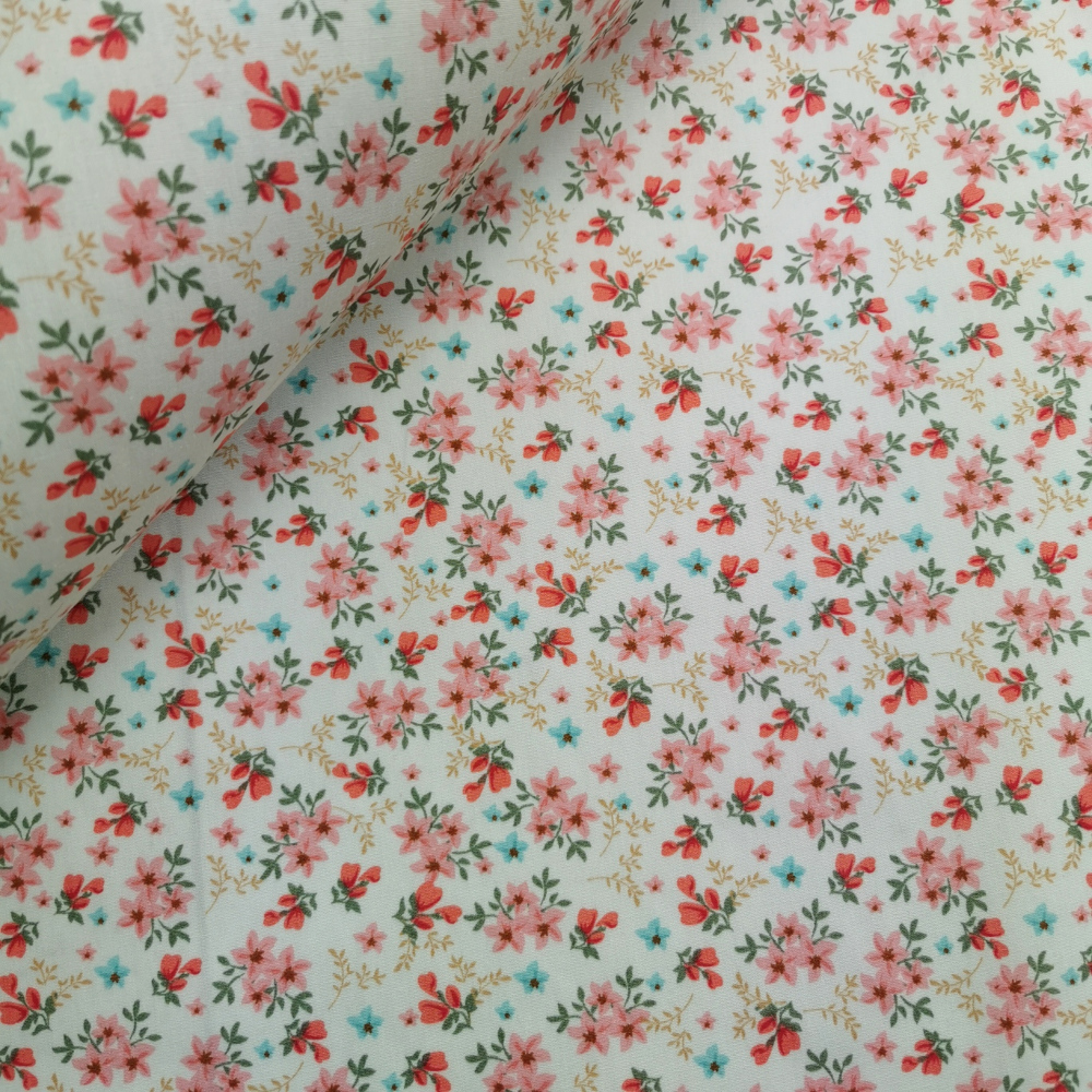 Coral floral fabric store